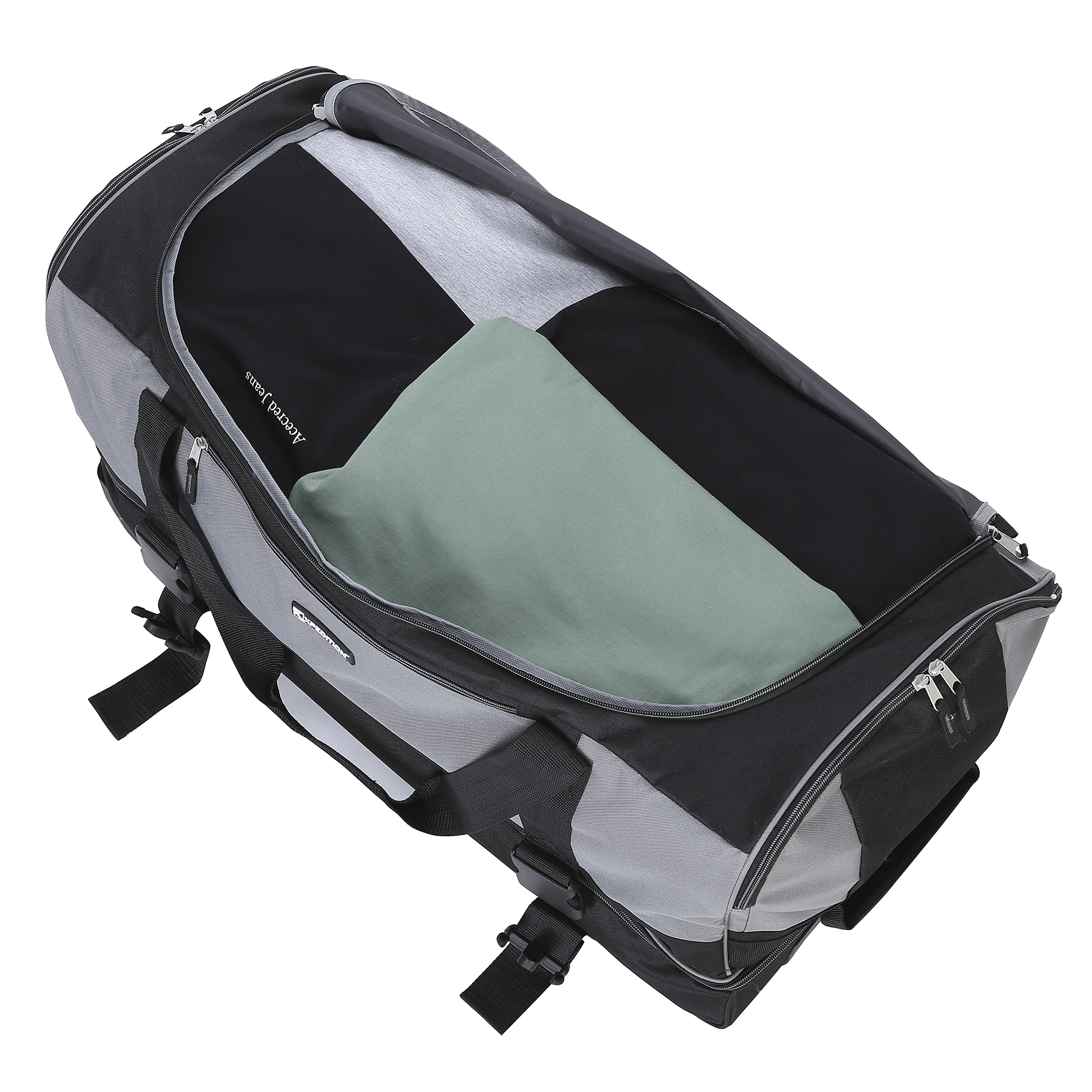 Travelers Club Pinnacle Travel Rolling Duffel Bag, Light Grey, Checked-Large 30-Inch