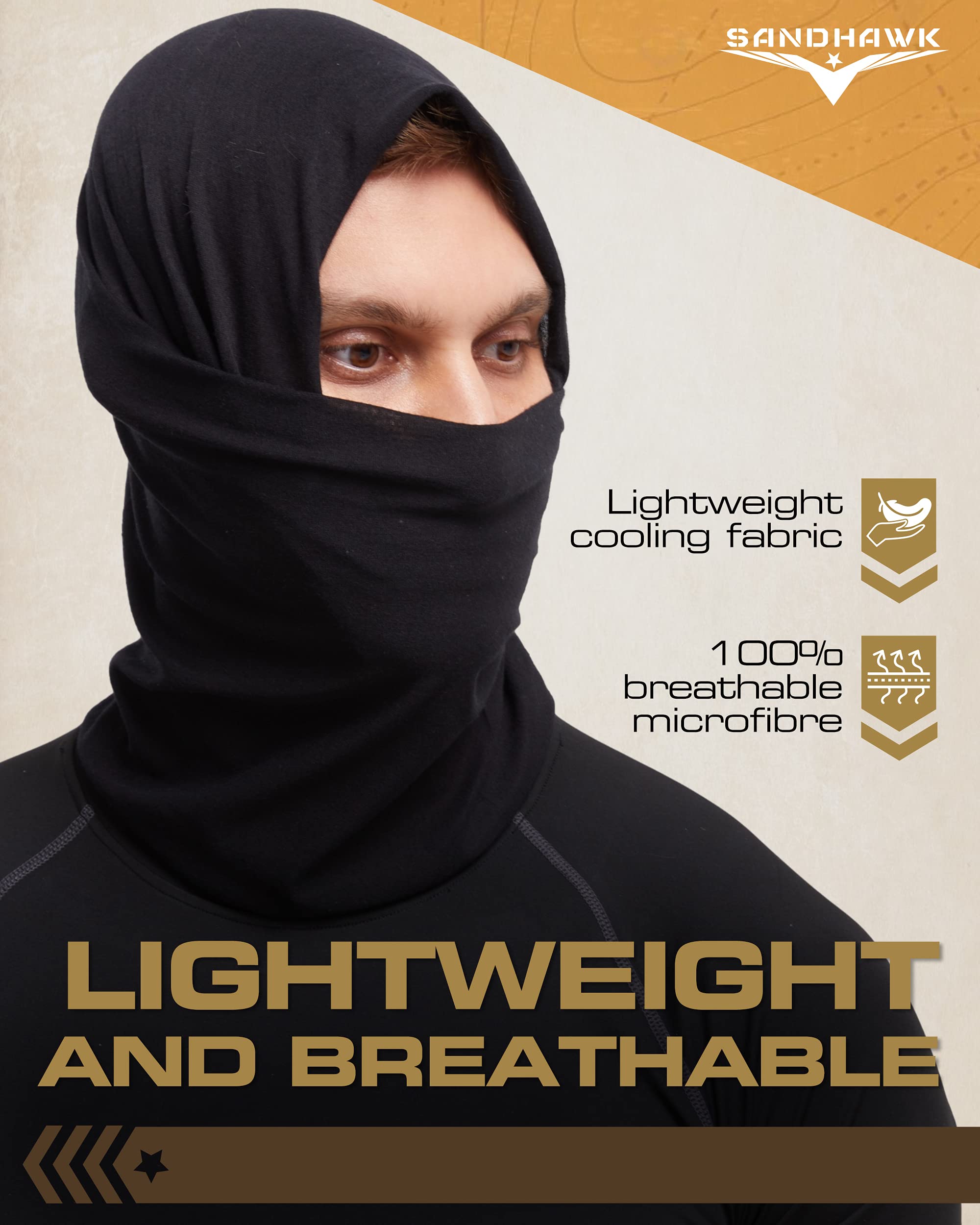 Sandhawk Face Gaiter Mask, Neck Gaiter Face Mask - Patriots Gaiter - Face Masks Reusable, Washable for Hunting & Outdoors