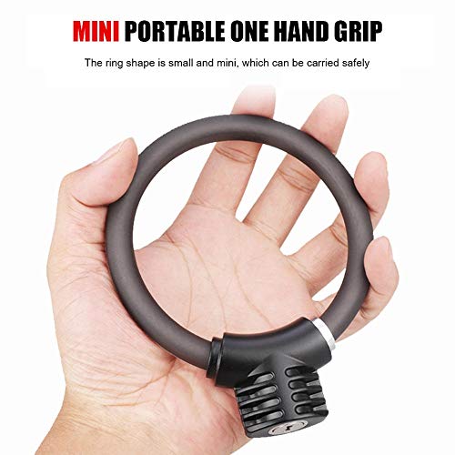 ZMYDZ Bicycle Lock Reflective Anti-Theft Cable Lock Security Road Bicycle Mini Ring Locks Motorcycle Cycle Bike Cable Anti-Cutting Lock Bike Lock