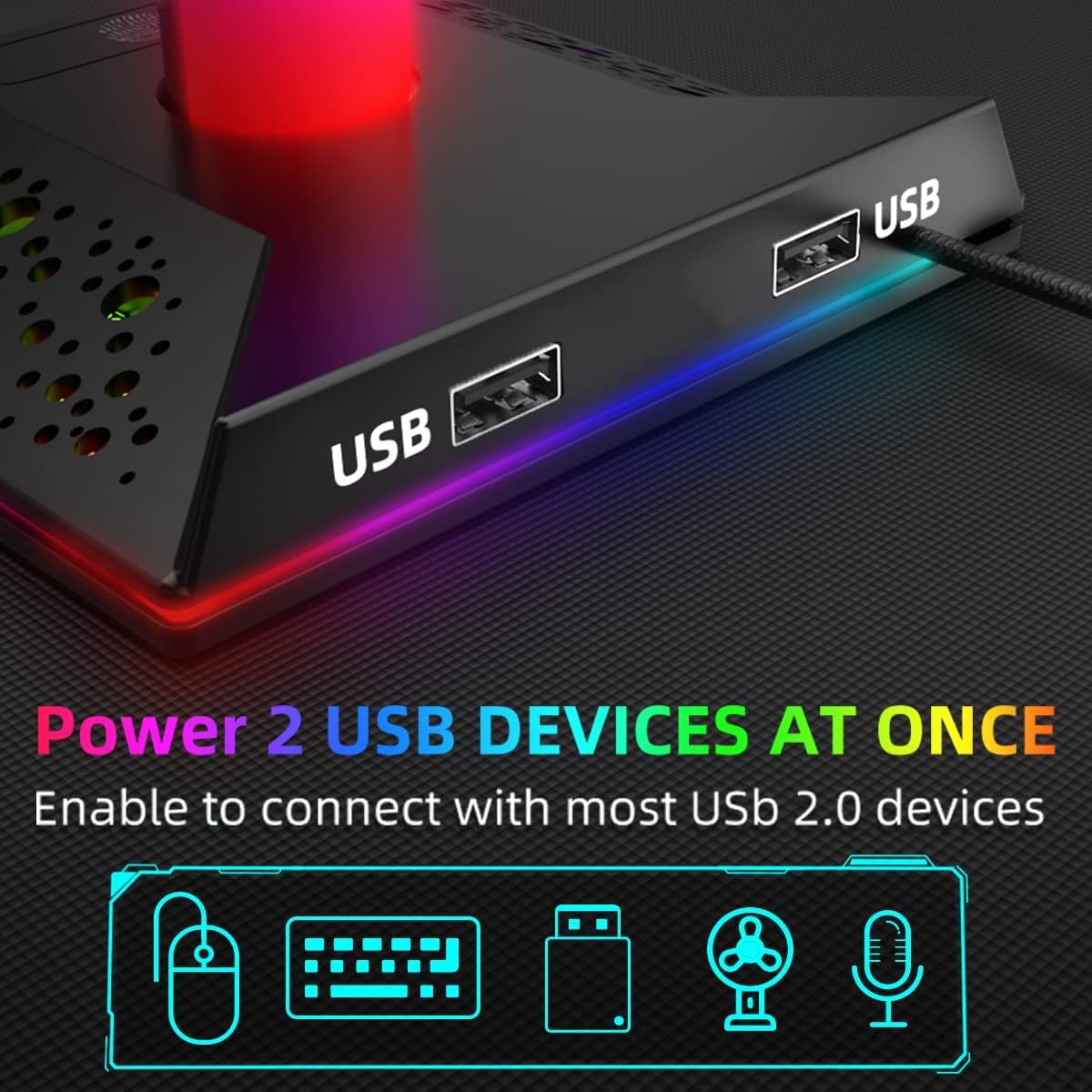 ZNikoyidy RGB Gaming Headphone Stand Headset Stand with 1 USB Ports 10 Color Mode for Gamers PC Gaming Desktop Earphone Accessories