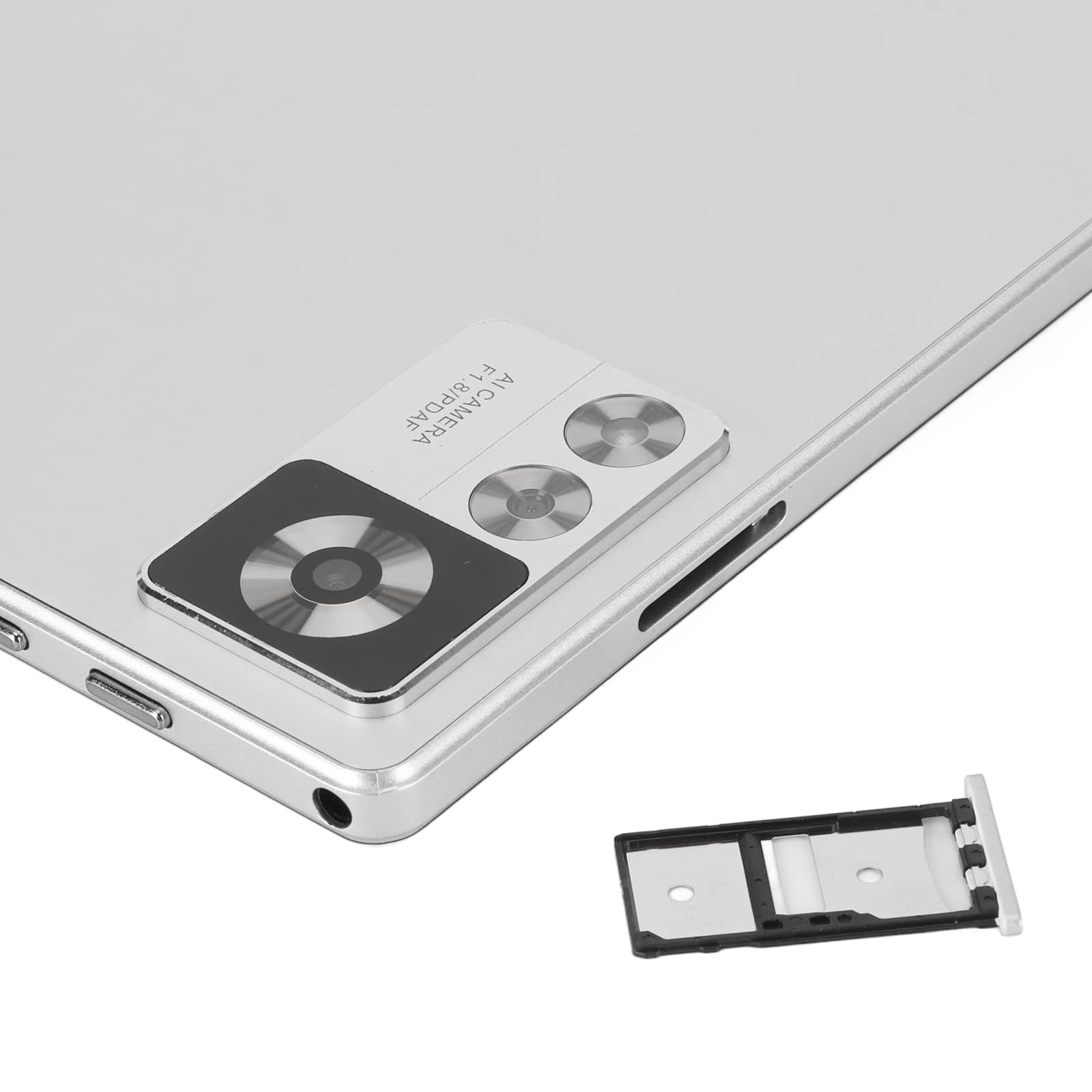 Tablet PC, 10.1 Inch Tablet PC 7000mAh Dual Card Dual Standby 100‑240V White 8GB RAM 256GB ROM for Elderly Home Office (US Plug)