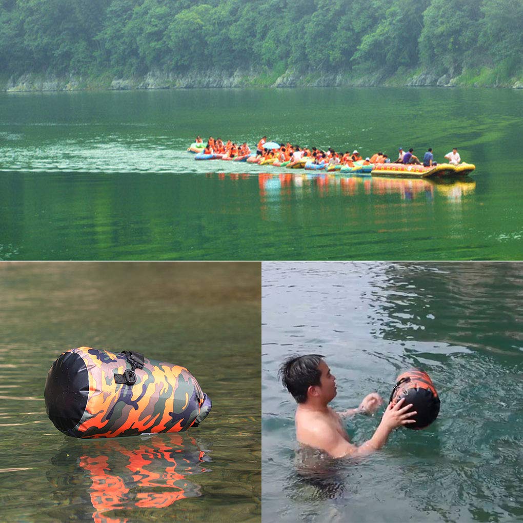 XJPB Waterproof Dry Bag,Roll Top Dry Compression Sack,Camo Outdoor Diving Foldable,for Kayaking, Beach, Rafting, Boating, Hiking, Camping and Fishing,20L