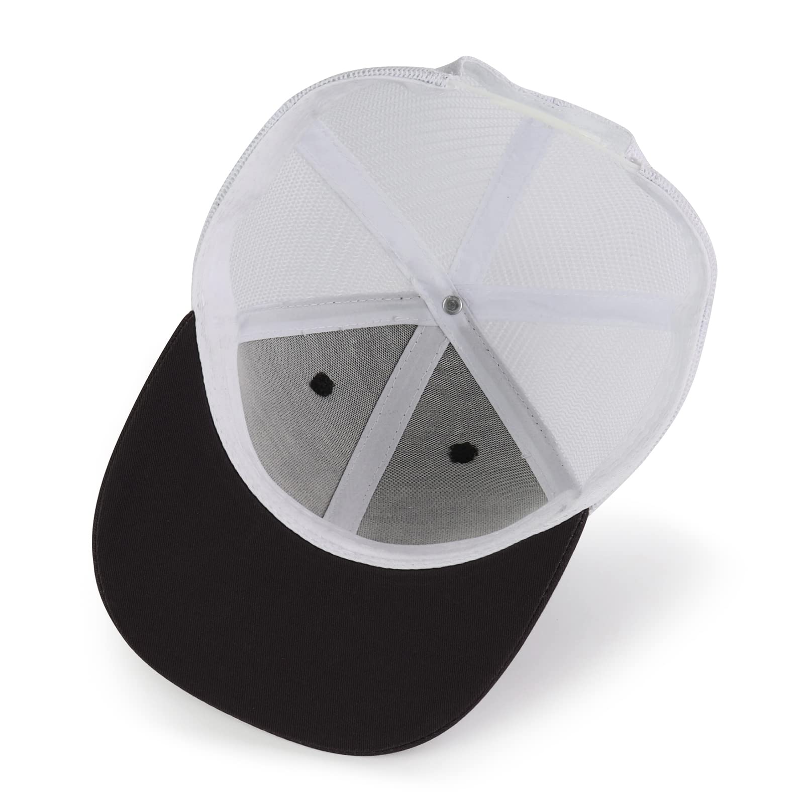 Zoxin 6 Pack Adjustable Snapback Summer Trucker Hats Blank Mesh Back Baseball Caps for Men Women (Black and White)