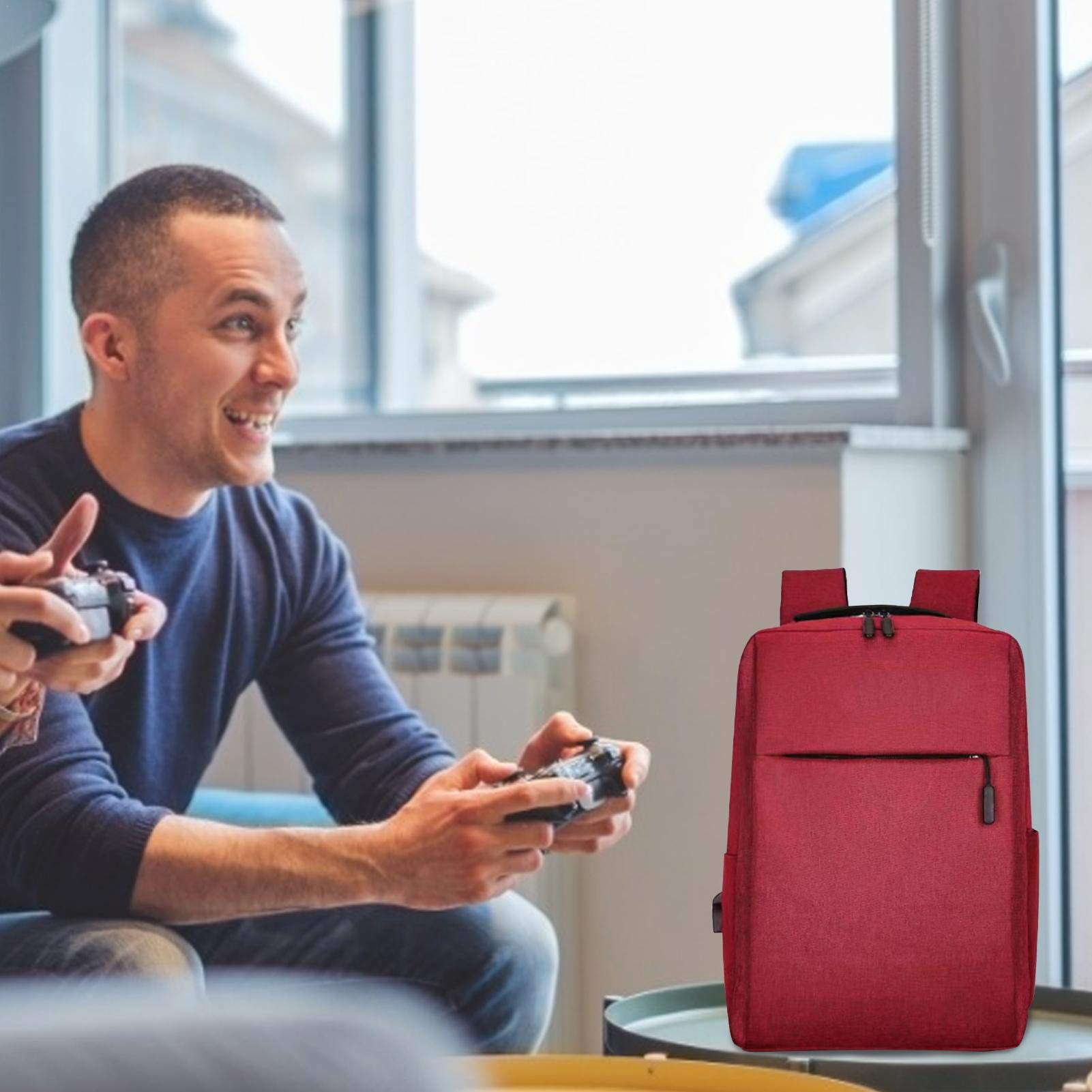 Travel Laptop Backpack for PS5 Adjustable Travel Carry Case Waterproof Carrying Backpacks Protective Storage Bag - Portable Oxford Handbag for PS5 Game Console