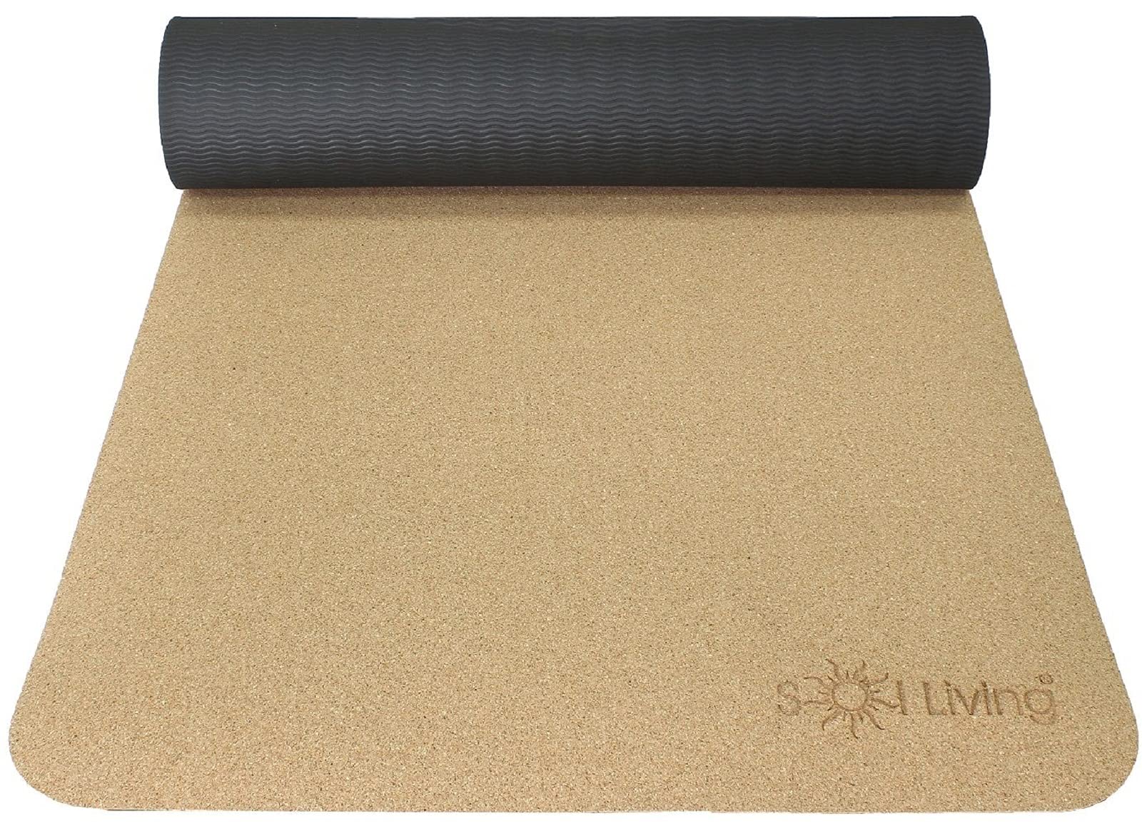 Sol Living Natural Cork Yoga Mat Yoga Mat Stretching Pilates Meditation Exercise Mat Gym Equipment Non Slip Portable Travel Yoga Accessories Foldable Workout Mat - 24" x 72"