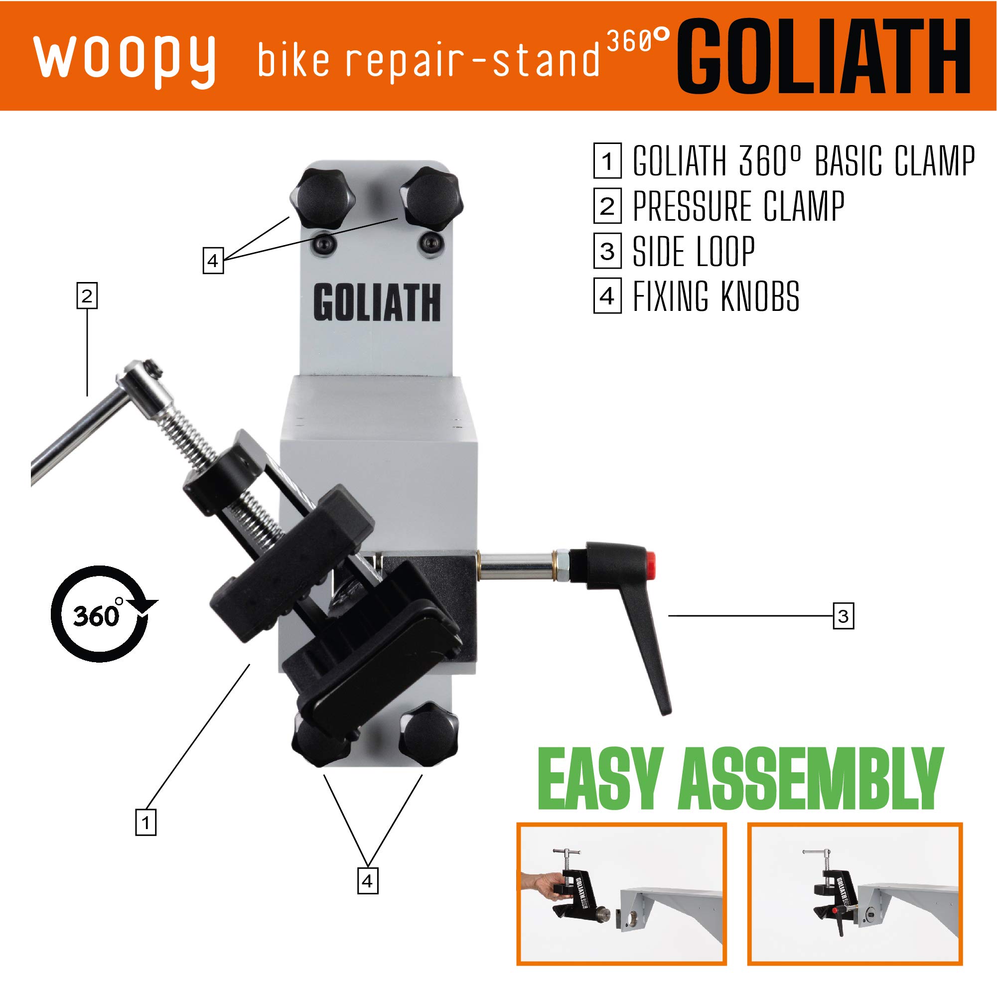 WOOPY Bike Wall Mount - Storage Bike Rack Garage or Home - Vertical Bicycle Hanger for Maintenance - Indoor or Outdoor Use Max. Load 132 Lbs,Goliath Space Wall