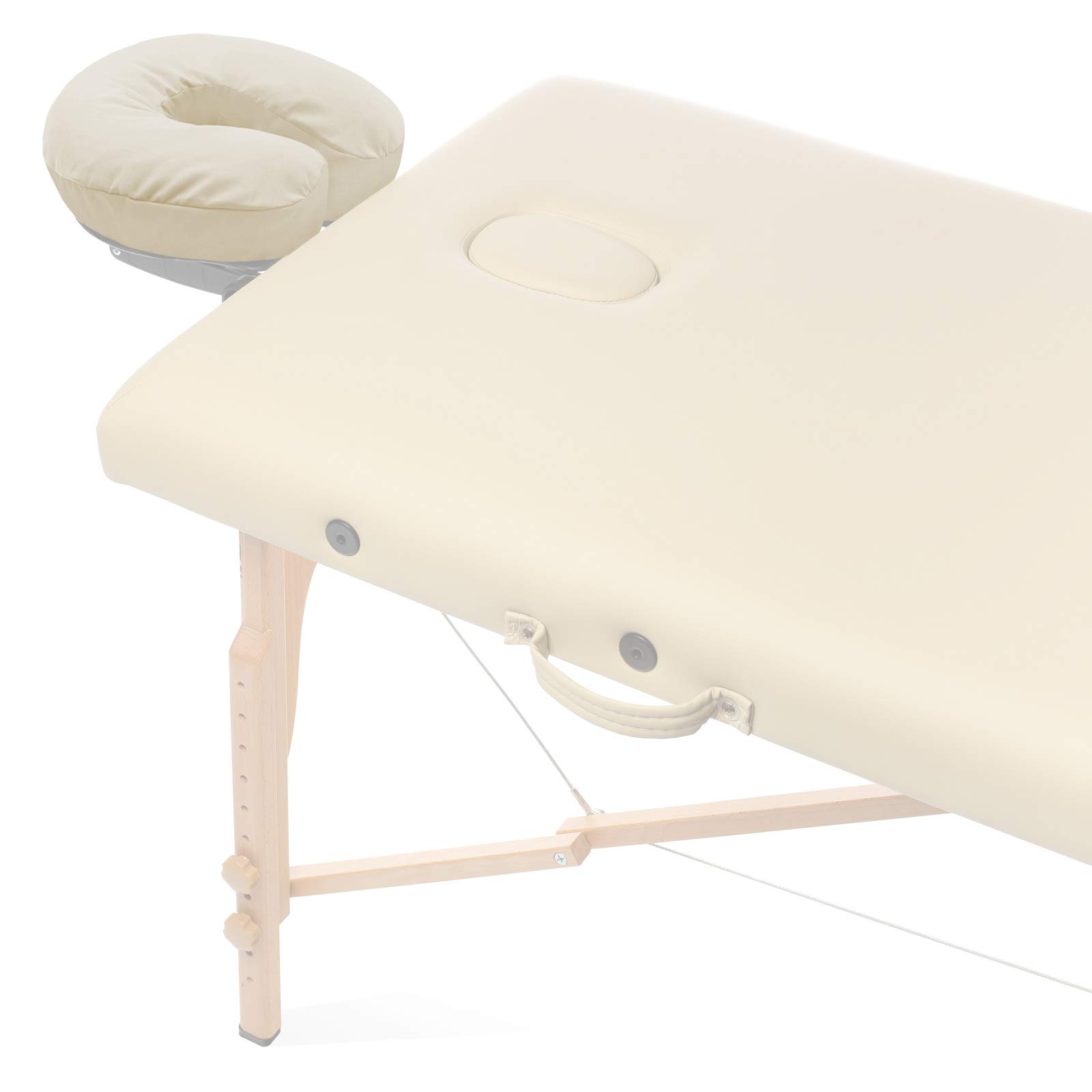 Saloniture 4-Pack Premium Microfiber Face Cradle Covers - Ultra Soft Fitted Massage Table Cradle Cover - Natural
