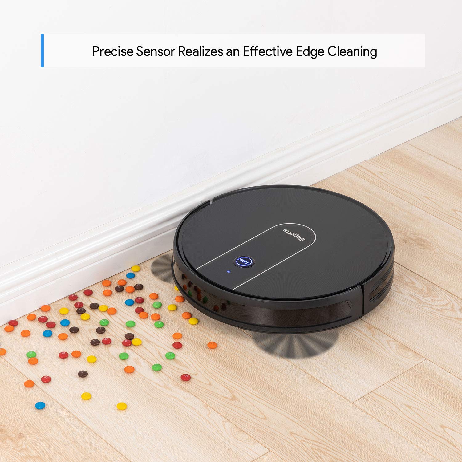 Robot Vacuum - 1600PA Wi-Fi Connected APP Schedule Cleaning Robotic Vacuum Cleaner , Striped Panel, 2.7" Super-Slim, Boundary Strips Included, Ideal for Pet Hair, Hard Floors, Carpets