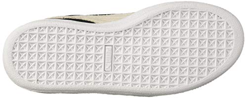 PUMA Suede Junior Sneaker (Little Kid/Big Kid) , Black/White, 7 M US Big Kid