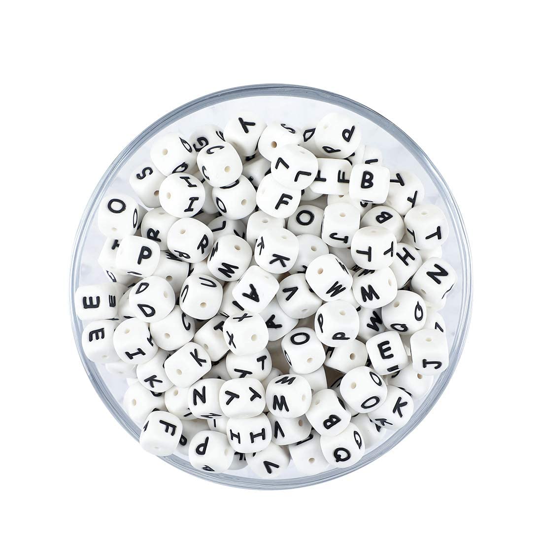 Silicone Beads 104pcs DIY Assorted Beads BPA Free Alphabet Letter Beads Bulk for Baby Name/Letter