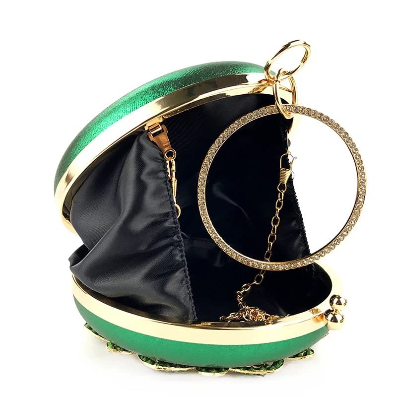 ZHUHW Clutch Bag Women Round Clutch Purse Evening Bag Crystal Wedding Purse Handbag Chain Shoulder Bag