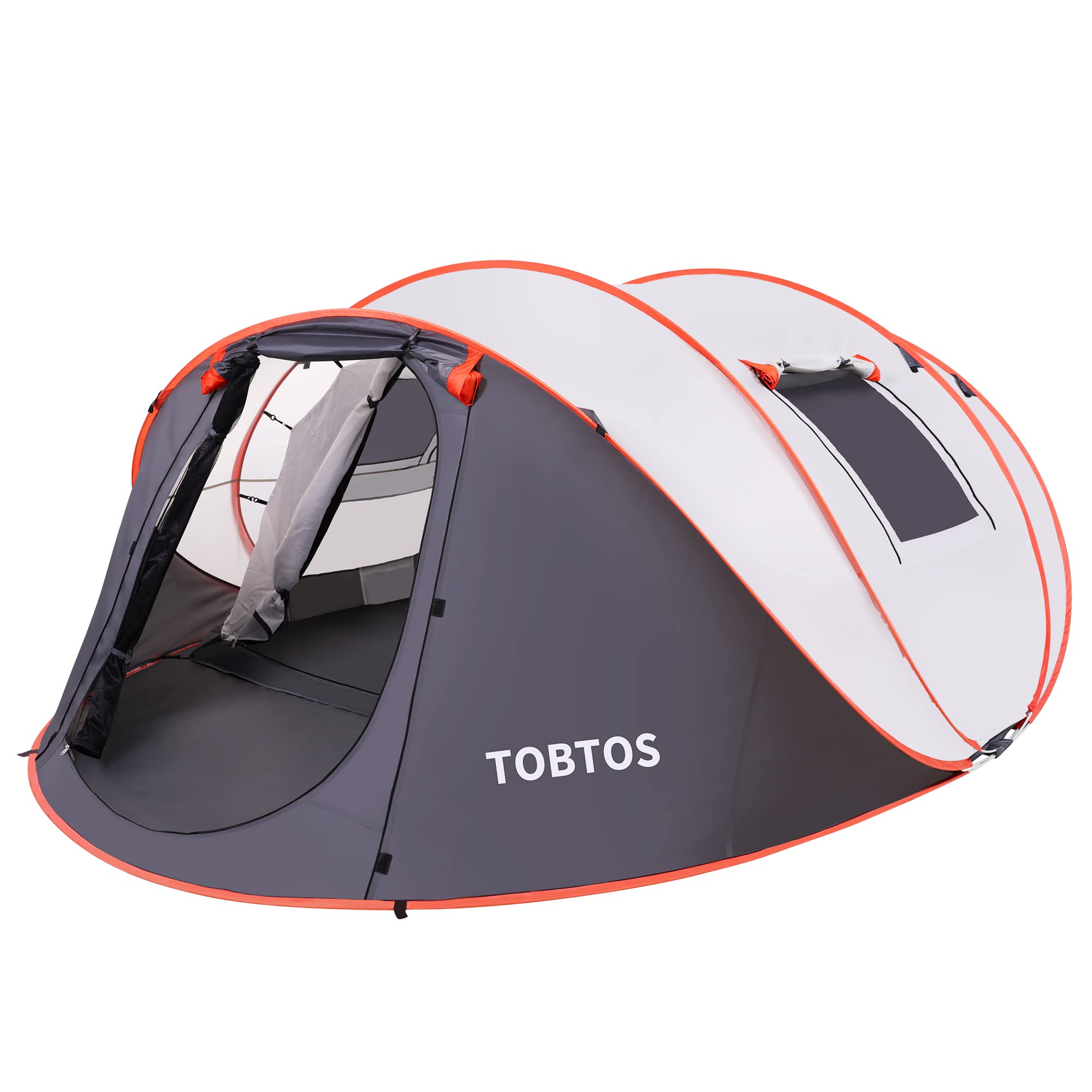 TOBTOS Pop Up Camping Tent 6 Person Double Layer with Vestibule, Automatic Setup Instant Tents for Camping Hiking and Outdoor for 2/3/4/5/6 People