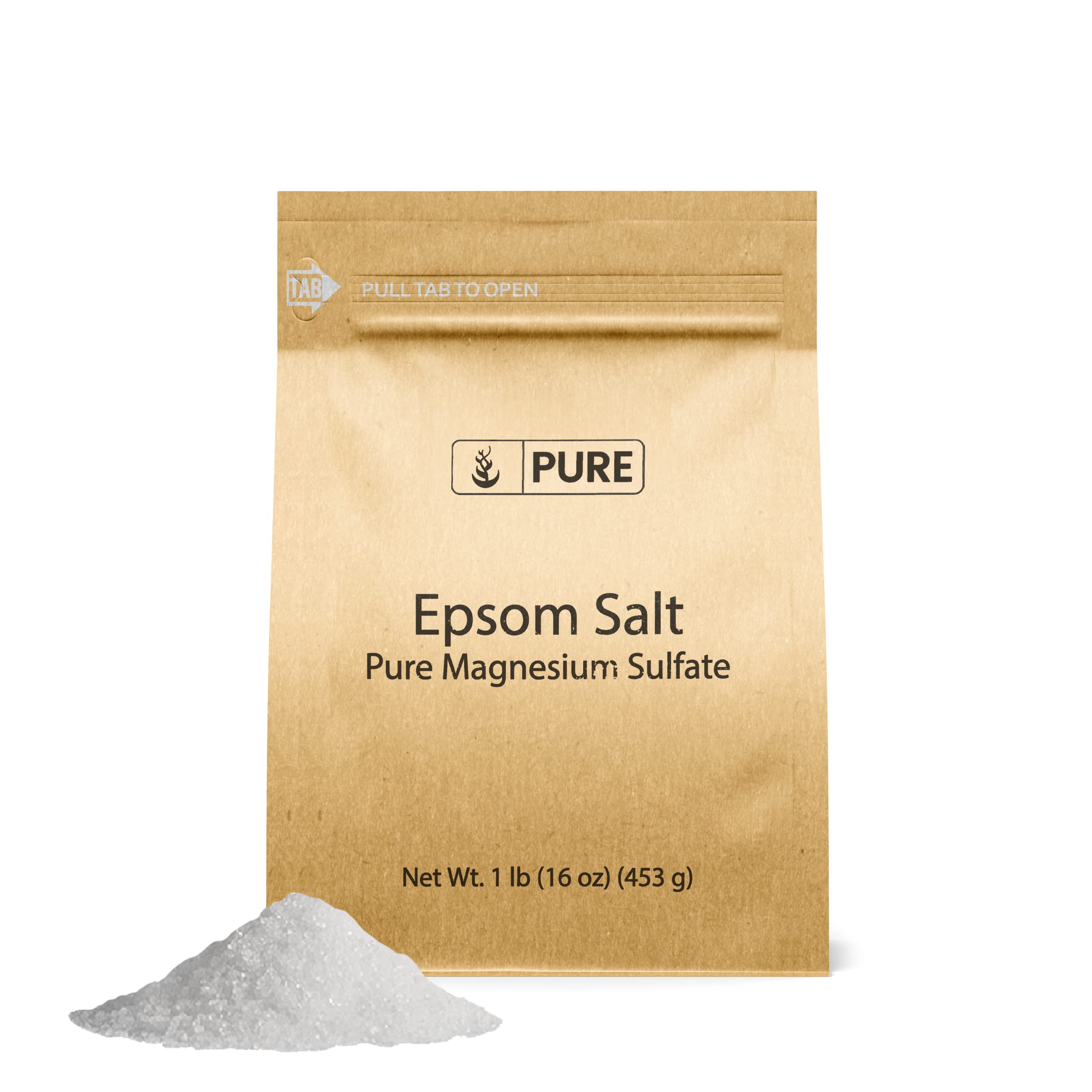 Pure Original Ingredients Epsom Salt (1 lb) Pure Magnesium Sulfate, Food Grade, Soaking Solution
