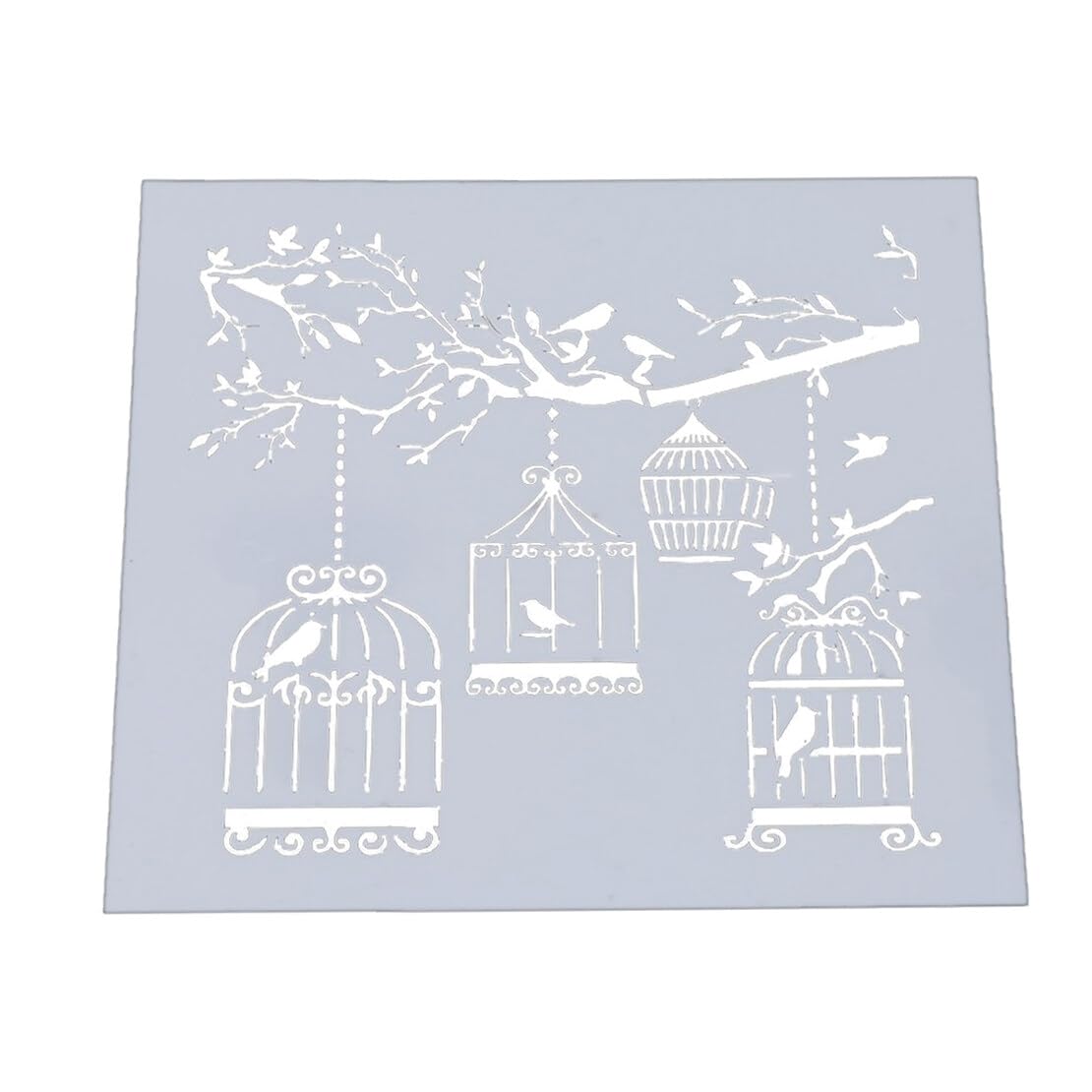 U-K Bird Cage DIY Crafts Stencil for Painting Scrapbooking Embossing Gift Paper Cards Template Scrapbooking Tool Portable