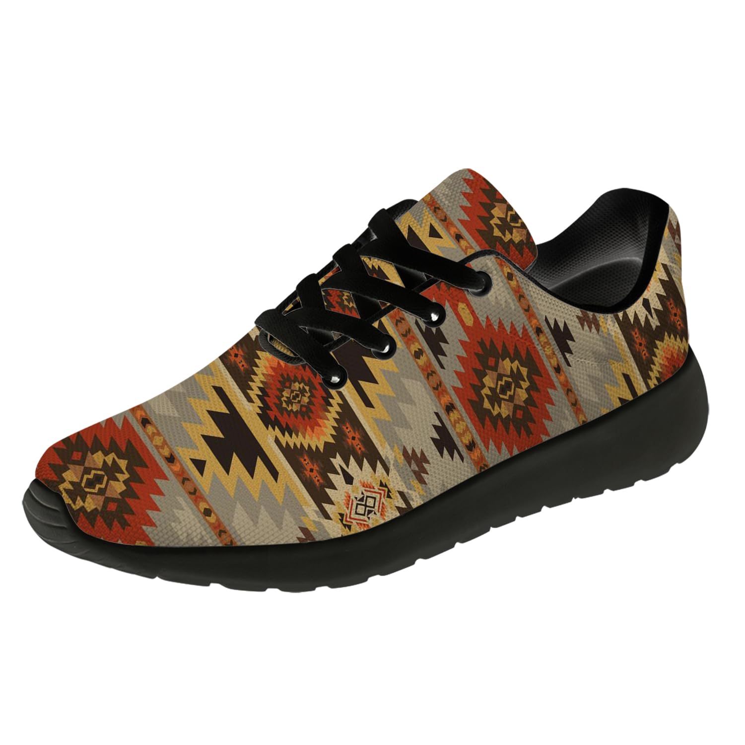 Southwest Print Shoes for Women Men Tennis Running Shoes Walking Sneakers Native American Aztec Print Shoes for Travel Golf Jogging,US Size 6