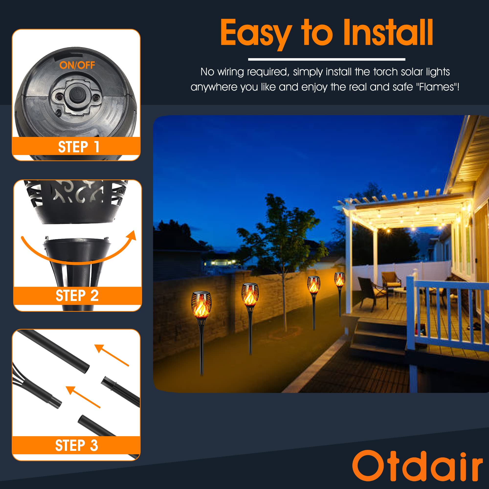 Otdair Solar Flame Lights (51LED 4PACK)