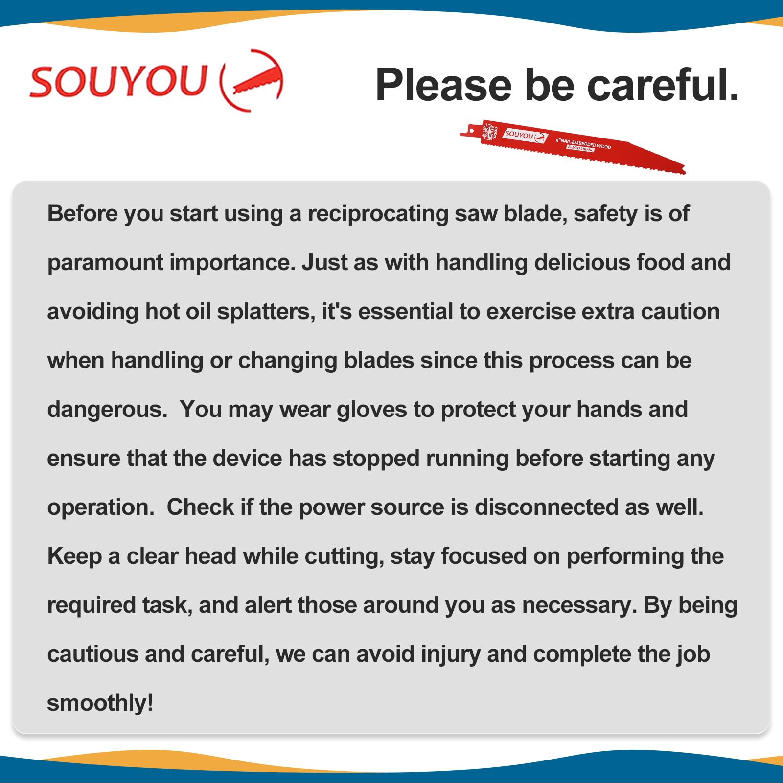 Souyou 25 Pack 6 Inch 6/12 Tpi Reciprocating Saw Blade Bi-Metal Steel Demon with Perma-Shield Coating for Cutting Wood Metals