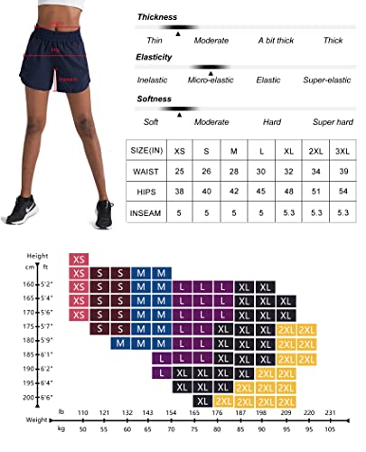 ZUTY 5" Athletic Running Shorts for Women with Zipper Pocket High Waisted Quick Dry Workout Gym Shorts with Liner Black L