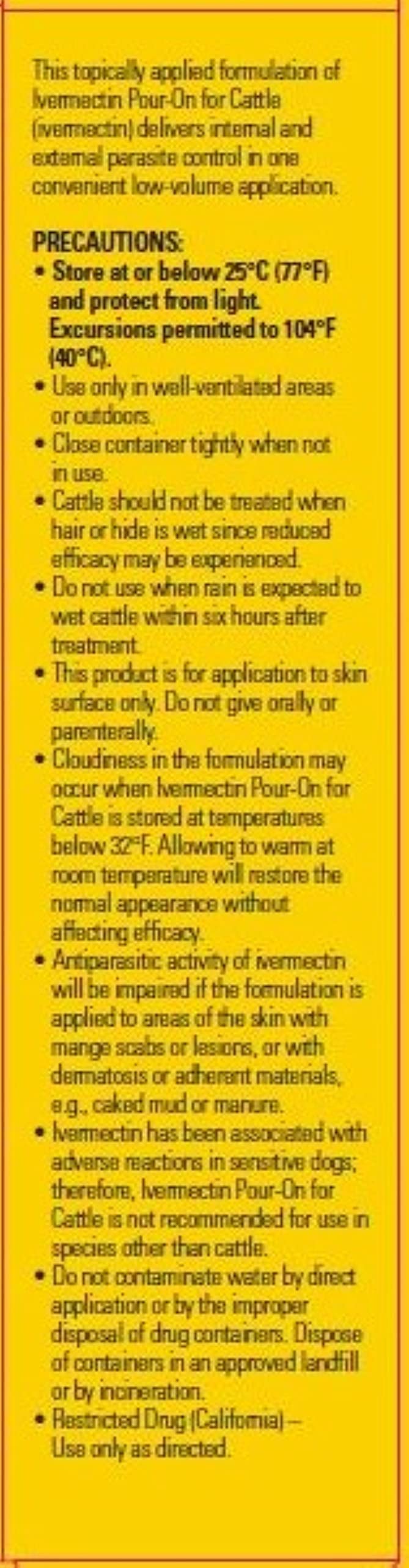 PetWealth Bundle containing Durvet Ivermectin Pour-On Dewormer for Cattle (250 mL) 2Pack and PetWealth Drench Chart