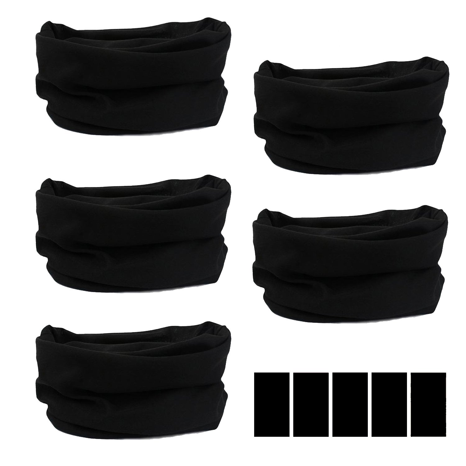 Oureamod Wide Headbands for Men and Women Athletic Moisture Wicking Headwear for Sports,Workout,Yoga Multi Function (Solid Black)