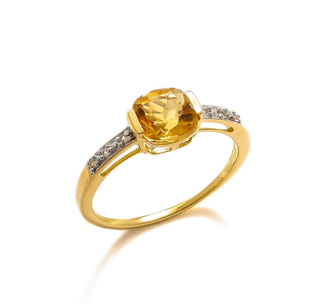 YoTreasure 1.82 Ct. Rhodolite Garnet Promise Ring 10kt Yellow Gold Gemstone Jewelry