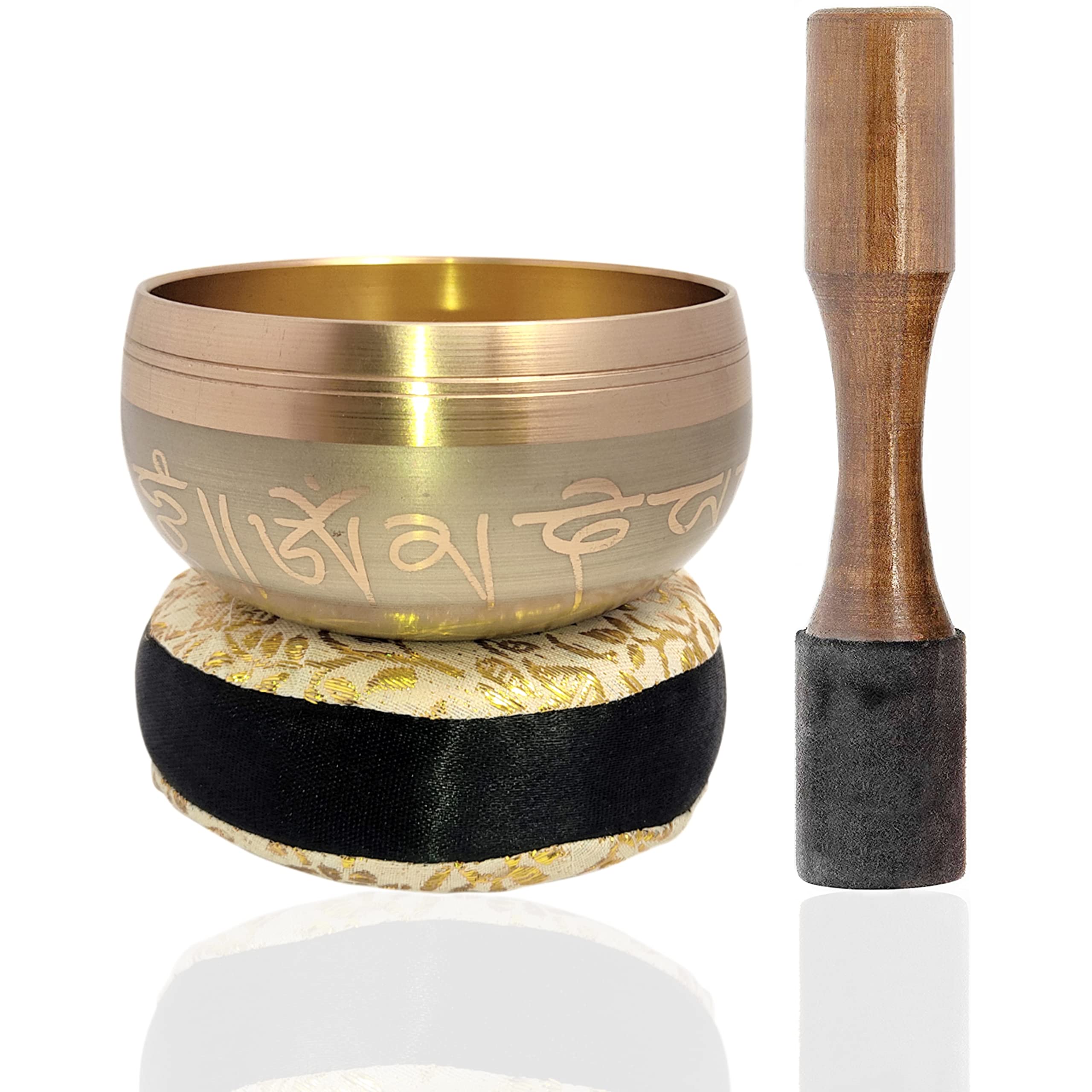 Tibetan singing bowl set single buddah 3.5 inch diameter Meditation singing bowl with wooden stick and cushion Al-Arfat.industrial