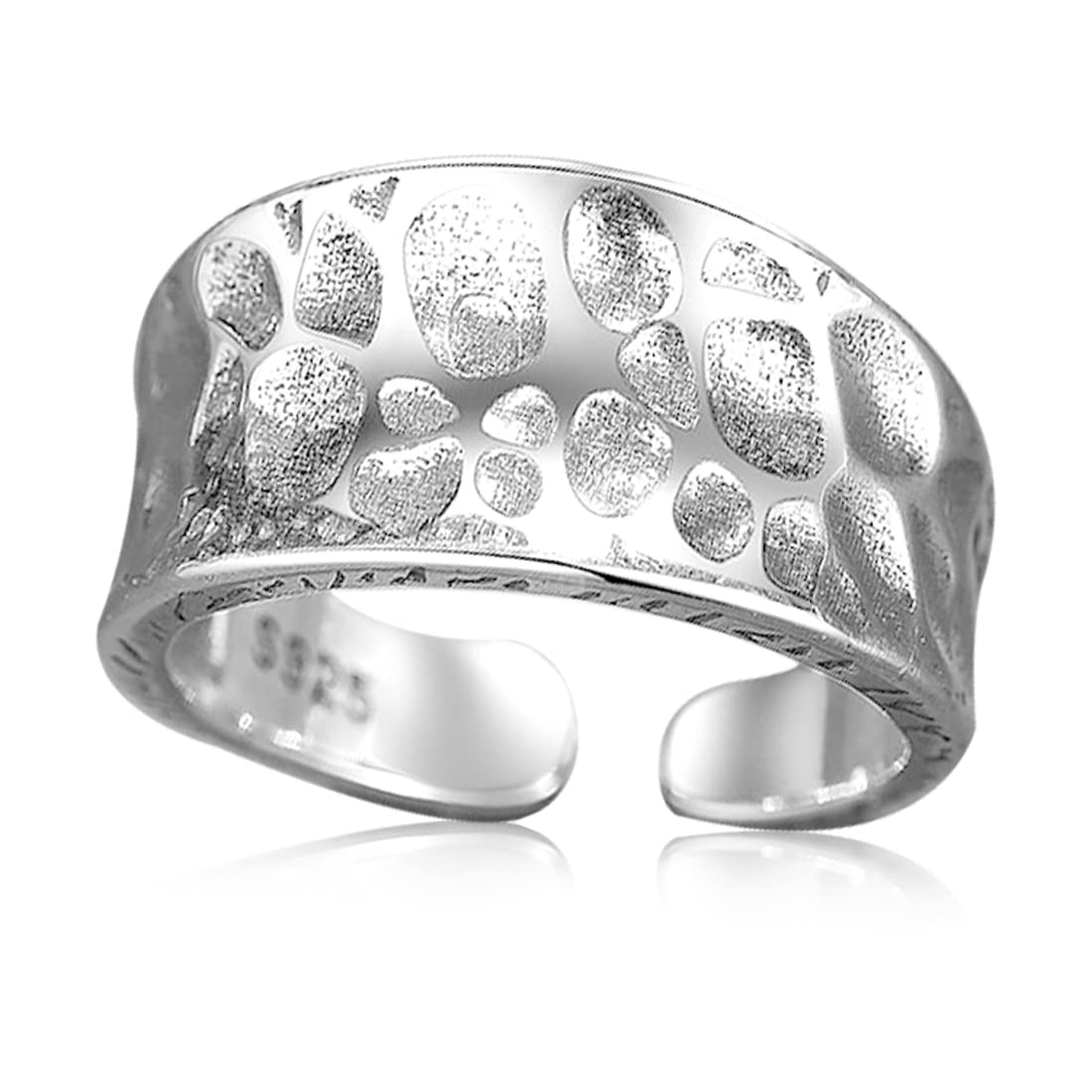 Womens Open Simple Irregular Geometric Chunky Wide Band Ring,Adjustable S925 Sterling Silver Full Finger Thumb Index Finger Statement Ring Jewelry for Women Girls (Ring_H, Adjustable)