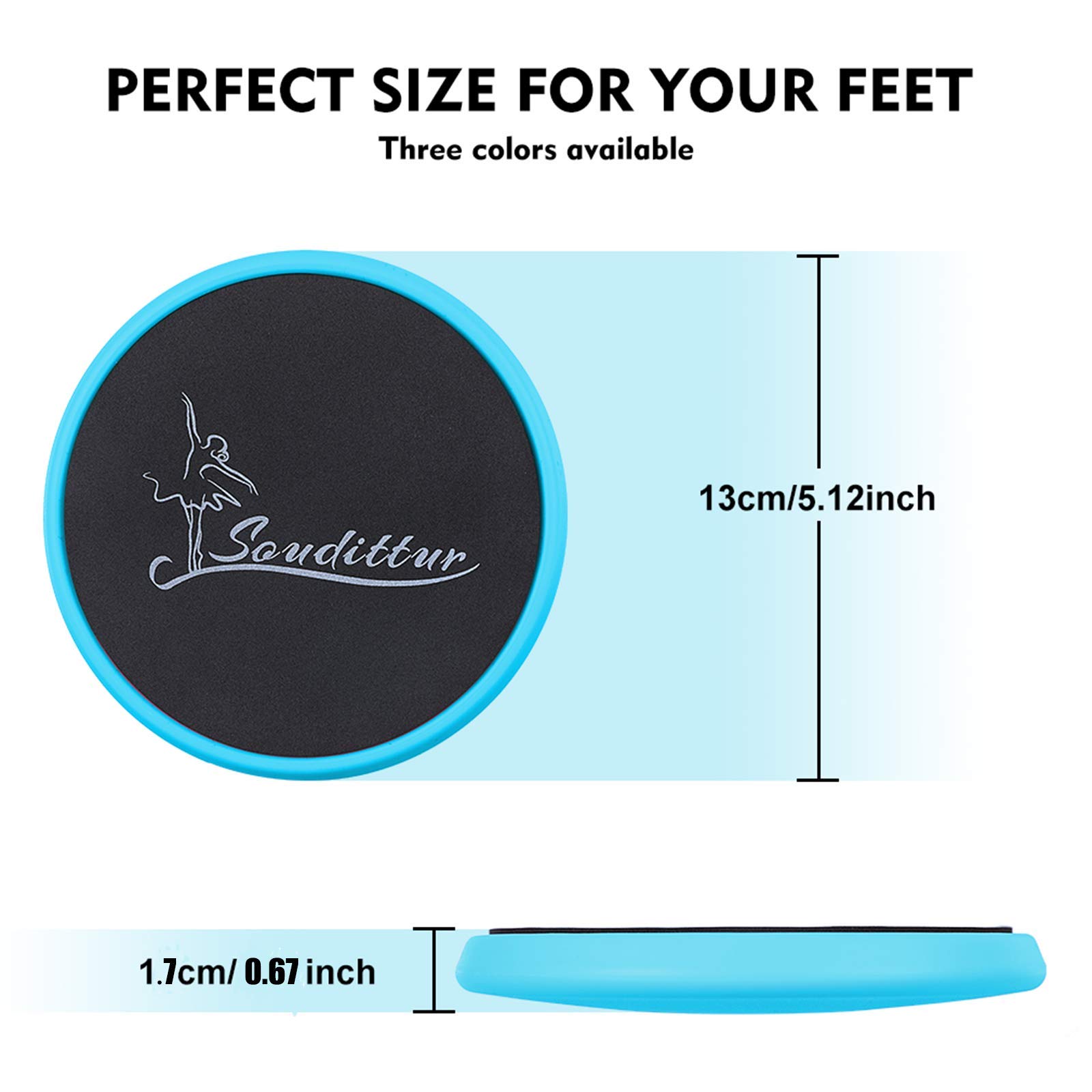 Soudittur Dance Turning Board Ballet Disc for Dancers, Gymnastics and Ice Skaters, Help to Improve Turns, Balance, Spotting, Stability (Blue)