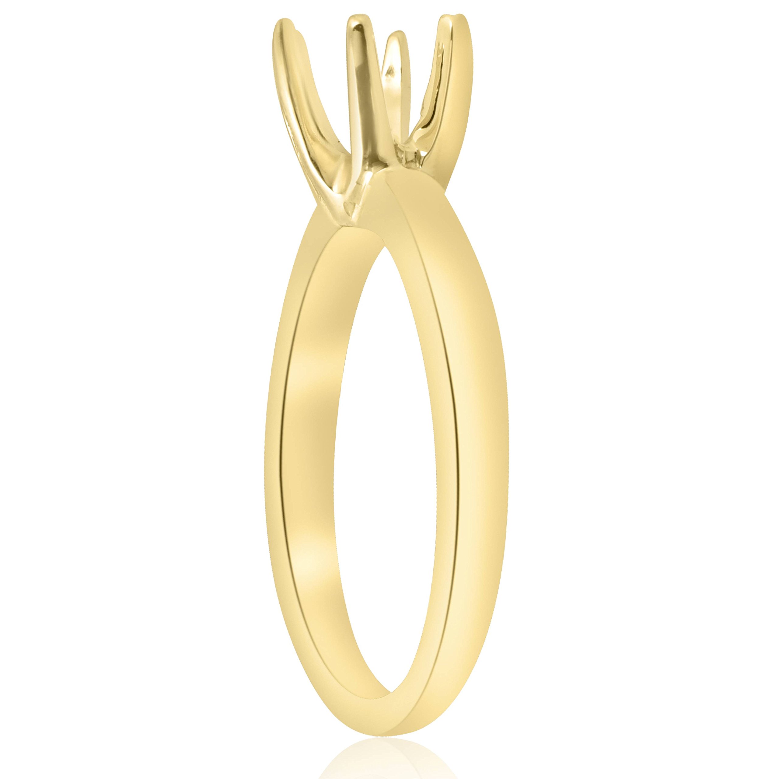 P3 POMPEII3 Yellow Gold 14K Solitaire Semi Mount Engagement Ring - Size 7