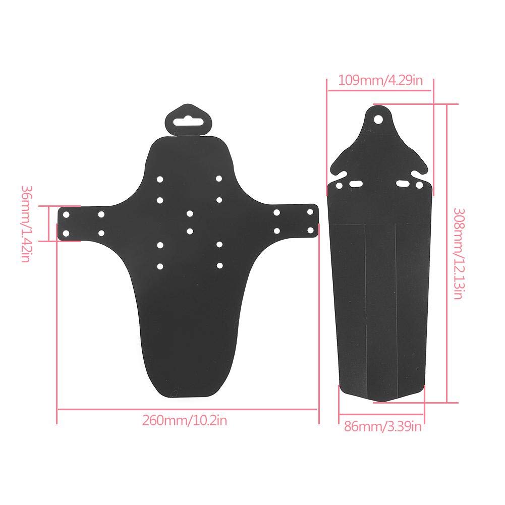 Ueohitsct 2pcs Mountain Bike Front + Rear Mudguard Bicycle Fenders 360 Degree Torsion