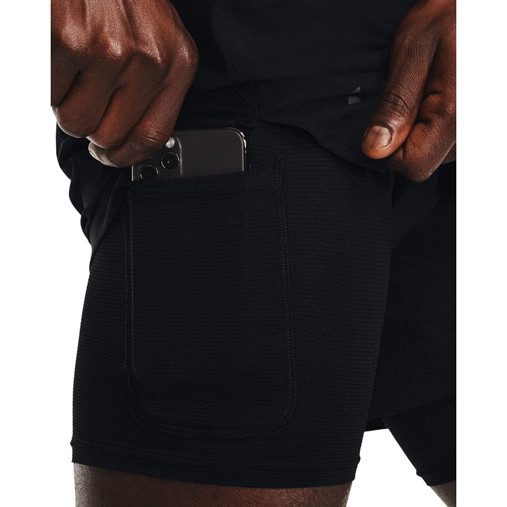 Under Armour Iso-chill Run 2n1 Shorts, Black (001)/Reflective, Medium