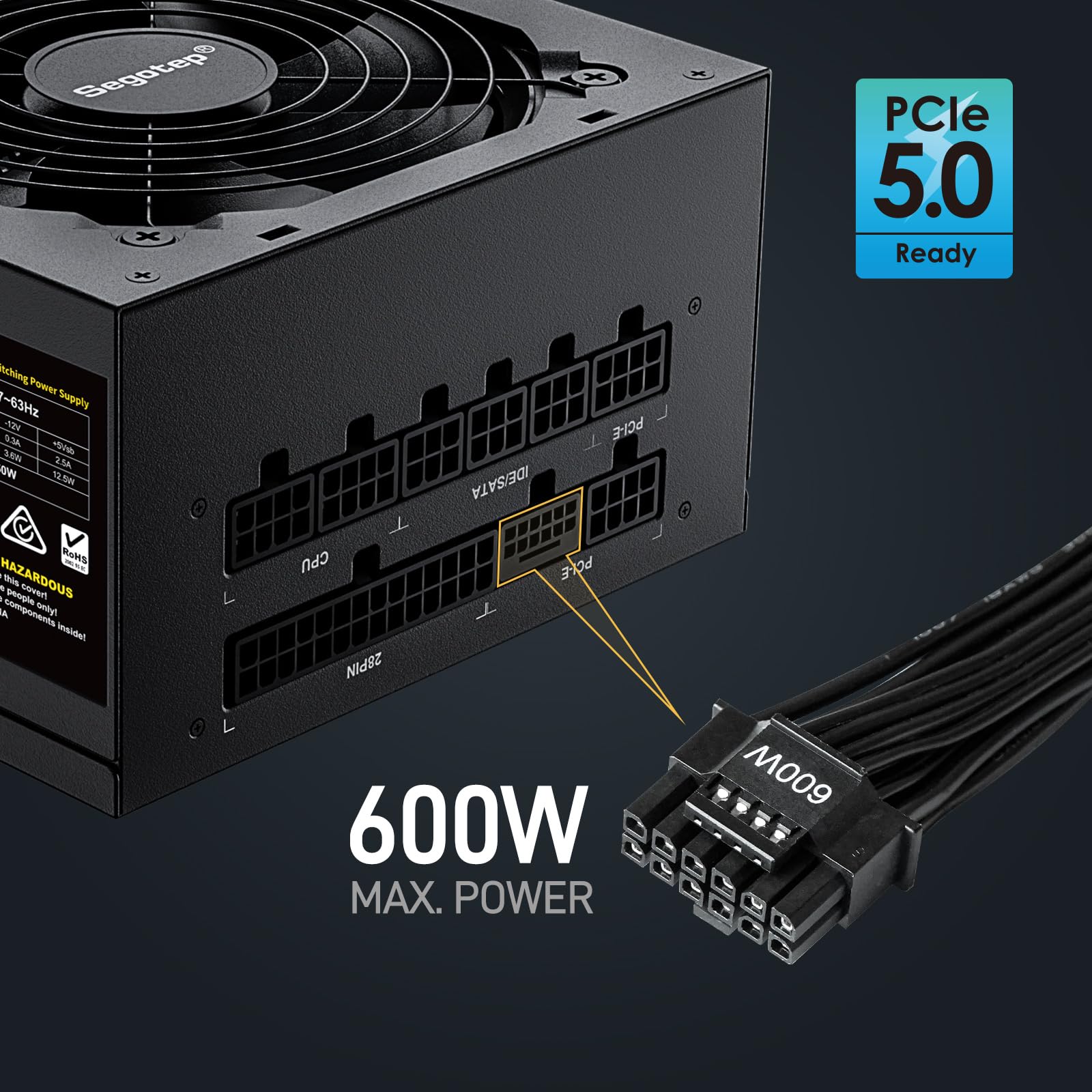 Segotep 700W Gaming Power Supply 80 Plus Gold Certified PSU with Silent 120mm Fan