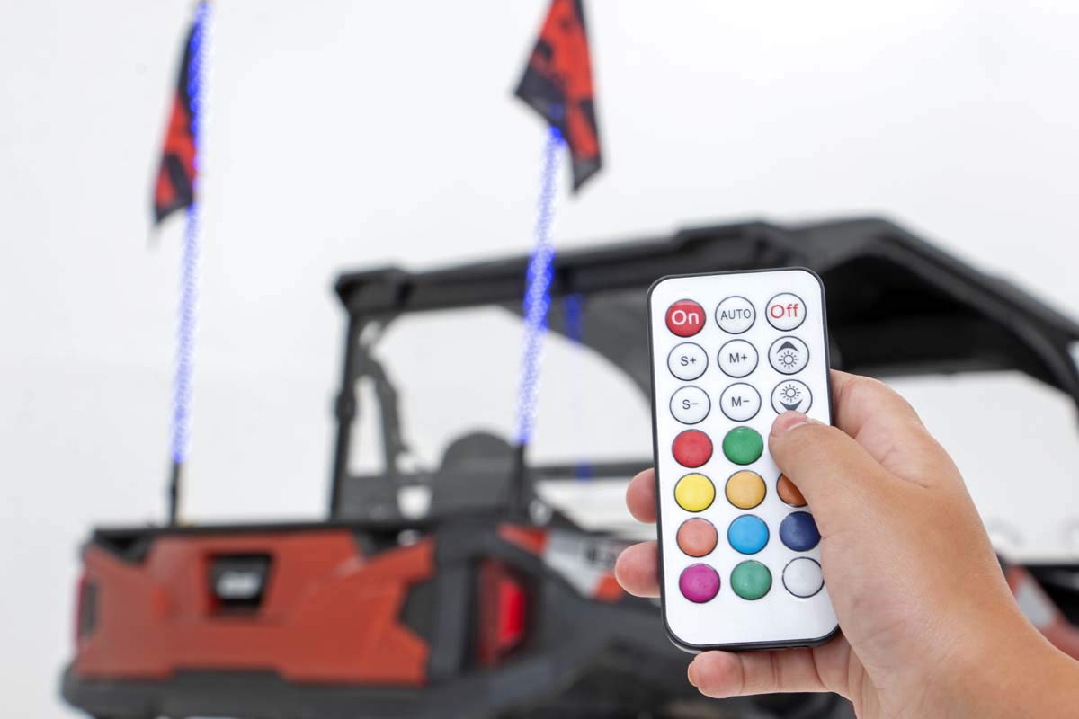 Rough Country 4' Multi-Function UTV LED Whip Light Kit w/Remote - 93004