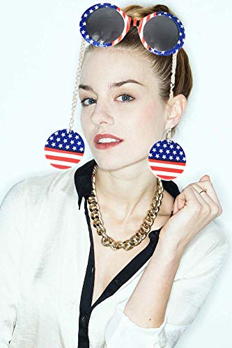 TD.IVES12 Pack American Flag Glasses USA Patriotic Party Sunglasses Masks Cool Shaped Plastic Eyewear for Party Props