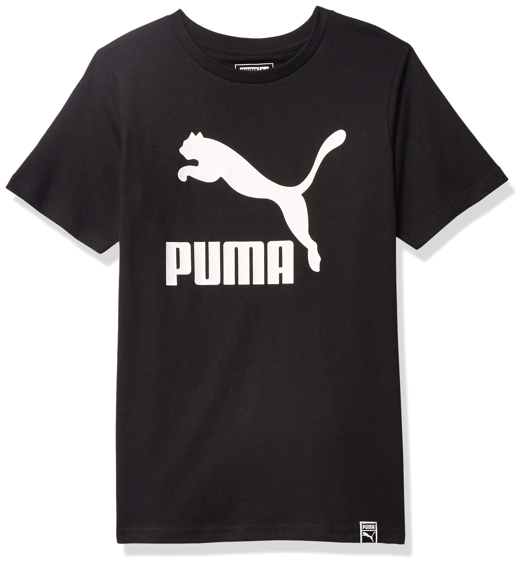 PUMA Boys' Graphic Short Sleeve T-Shirt, Black23, Small
