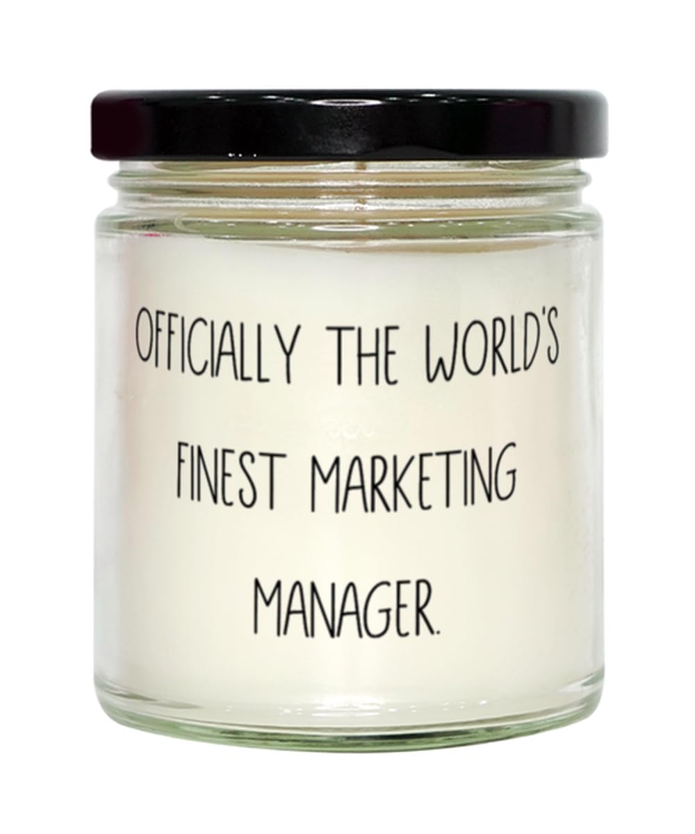 Surprise Marketing Manager Gifts, Officially The World's Finest, Birthday Scent Candle for Marketing Manager from Colleagues, Creative Marketing Manager Gifts, Unique Corporate Gifts for Marketing
