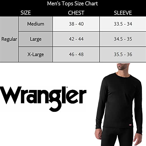 Wrangler Men's Heavyweight Cotton Thermal Top, Black, X-Large