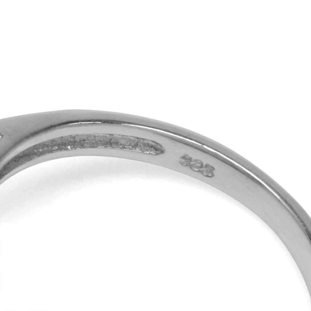 Silvershake 1.23ct. Genuine Octagon London Blue Topaz and Amethyst White Gold Plated 925 Sterling Silver Ring Size 9