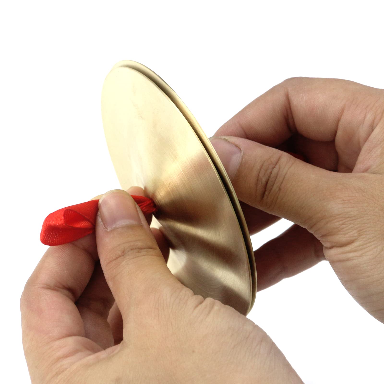 Woogim Finger Cymbals Music Instrument 4Pcs Brass Belly Dance Finger Cymbals Finger Zills for Belly Dancer (3.5" Diameter)