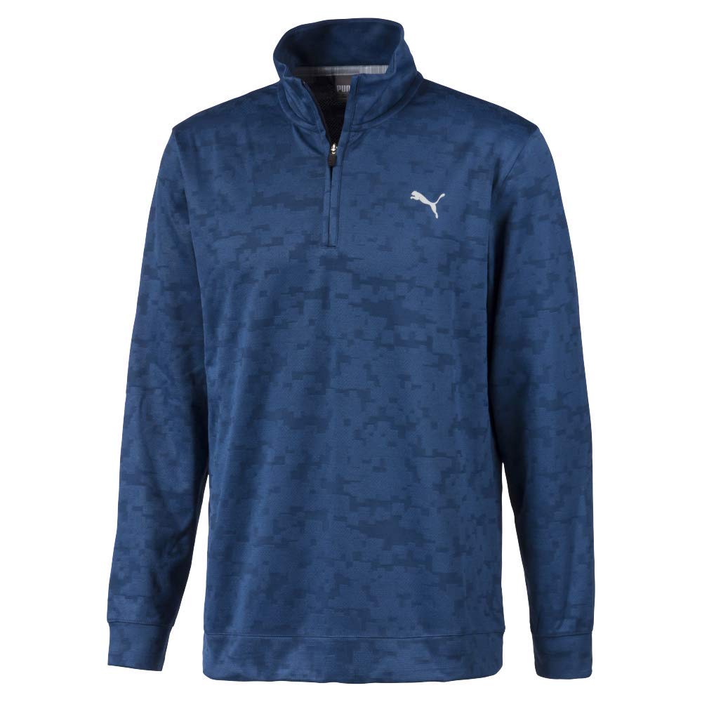 Puma Golf 2020 Men's Alterknit Digi Camo 1/4 Zip, Dark Denim, Small