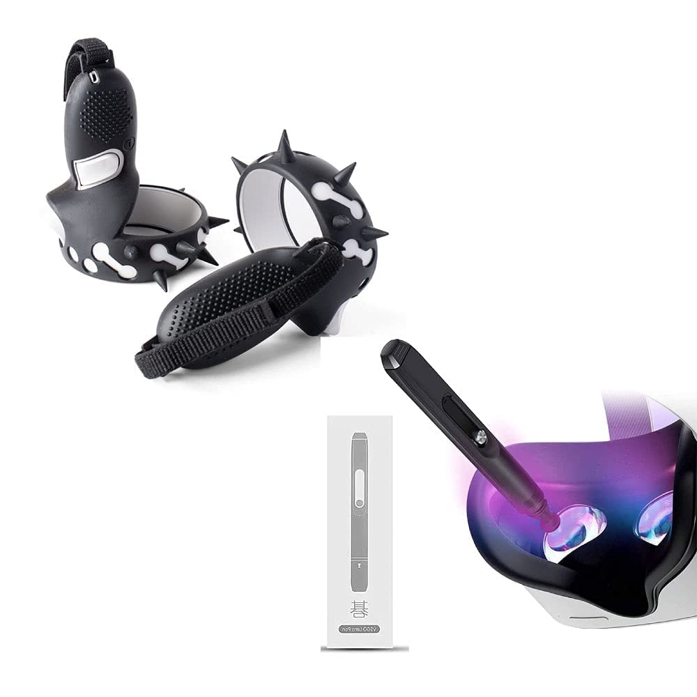 Touch Controller Grip Cover, Professional Lens Cleaning Pen Lens Brush for Quest 2