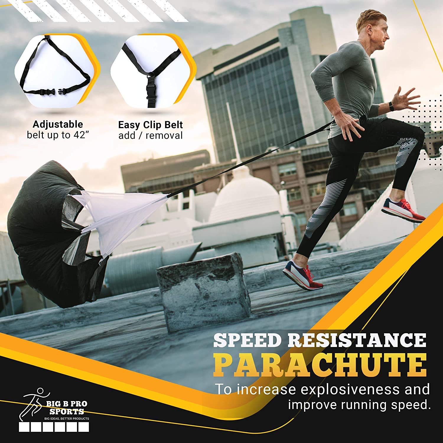 Speed & Agility Training Set (Orange)- Agility Ladder, Football Cones, Running Parachute, Jump Rope, Hurdles & Resistance Bands