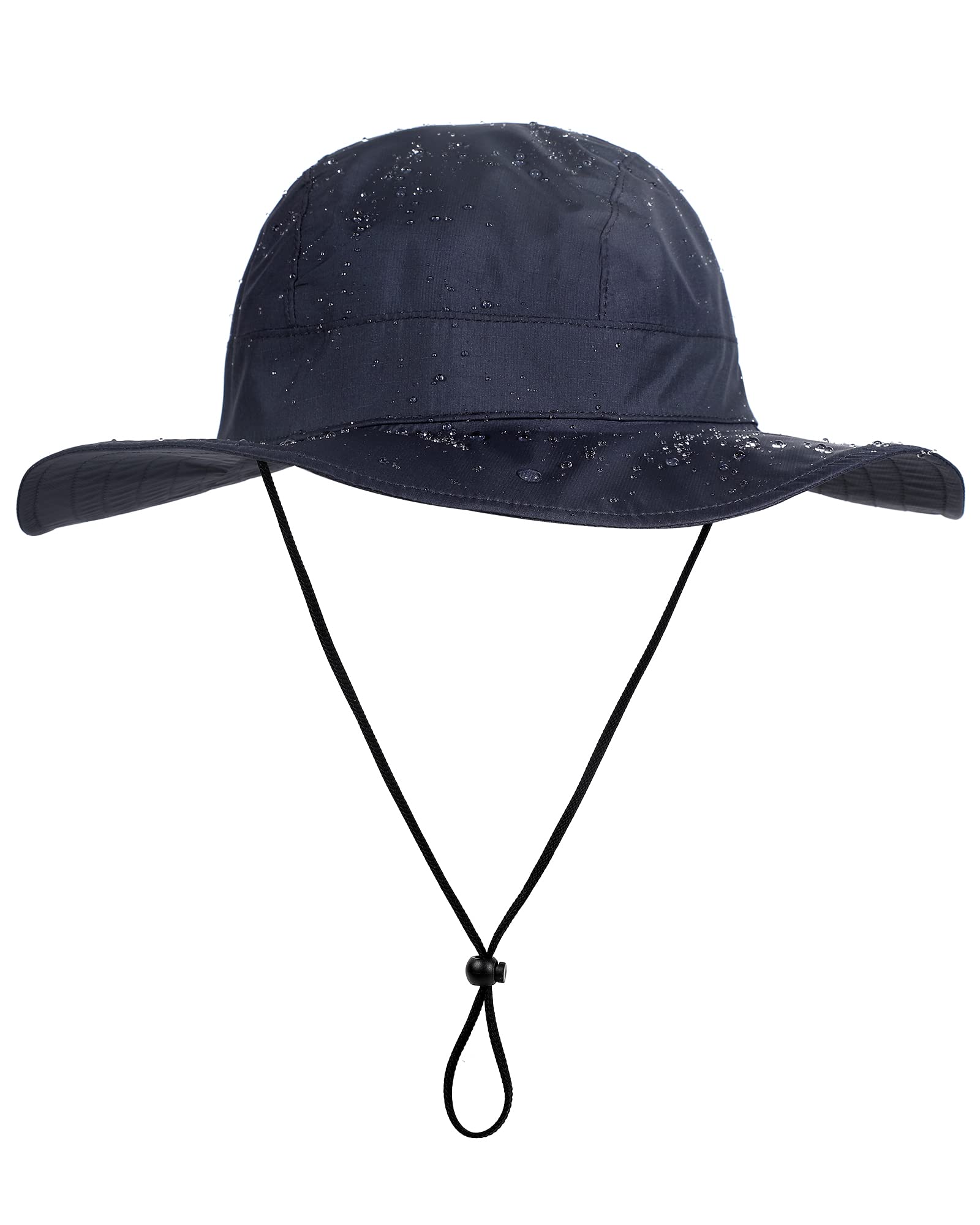 Womens Waterproof Bucket Sun Hat UPF 50+ Mens Rain Hat Packable Summer Beach Hat Adventure Hiking Safari Hat Navy Blue