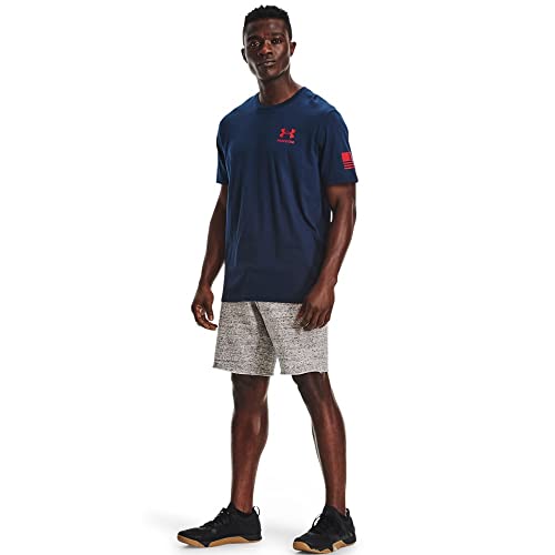 Under Armour Men's New Freedom Flag T-Shirt, Academy Blue (409)/Red, Large