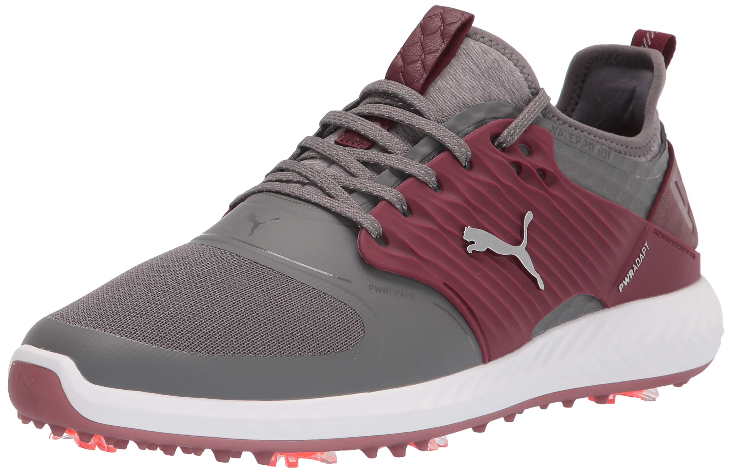 Puma Men's Ignite Pwradapt Caged Golf Shoe, High Rise-Puma Silver-Digi-Blue, 11.5