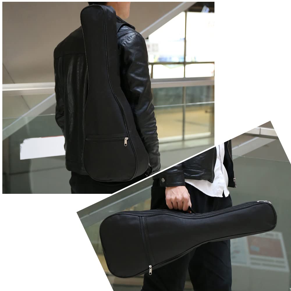 Ukulele Case, Black Ukulele Bag for 21 23 26 Inch Ukulele, Waterproof Durable Ukulele Padded Bag with Adjustable Straps for Concert, Soprano, Tenor (21 Inch)