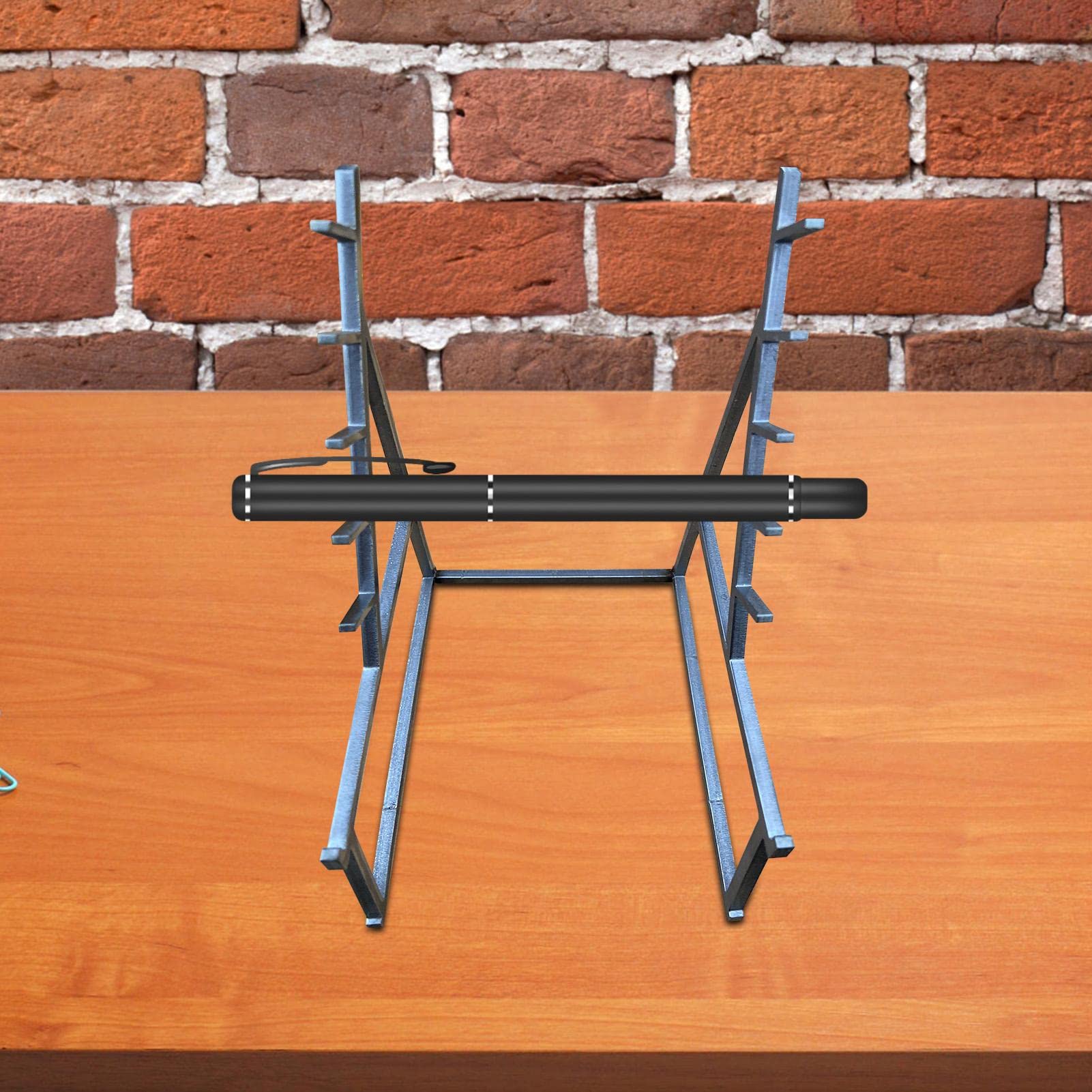 PixCy Squat Rack Pen Holder, Unique Mini Squat Rack Pen Organizer, Funny Barbell Rack Pen Holder, Gym Theme Desk Pen Organizer for Kids