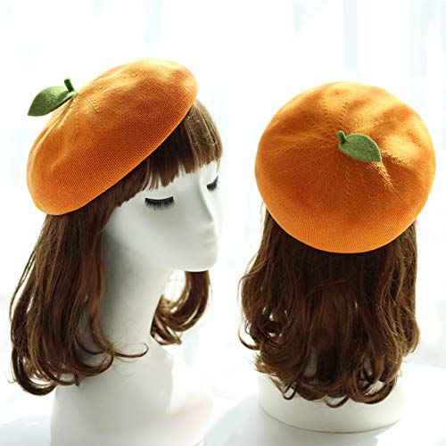 YRPNDP French Orange Beret Hat for Women