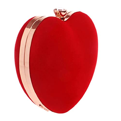 XJJZS Women Heart Shaped Handbag Mini Clutch Chain Purse Chic Shoulder Bag Evening Tote (Color : A)