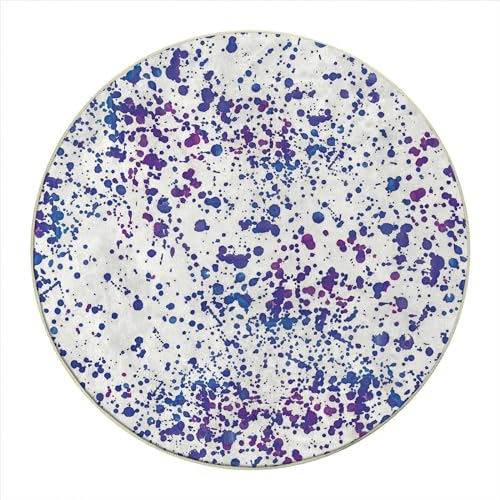 Round Office Chair Mat for Hardwood Floor Abstract Computer Gaming Rolling Chair Mat Purple White Desk Chair Hard Floor Protector Mats for Rolling Chair 4 FT